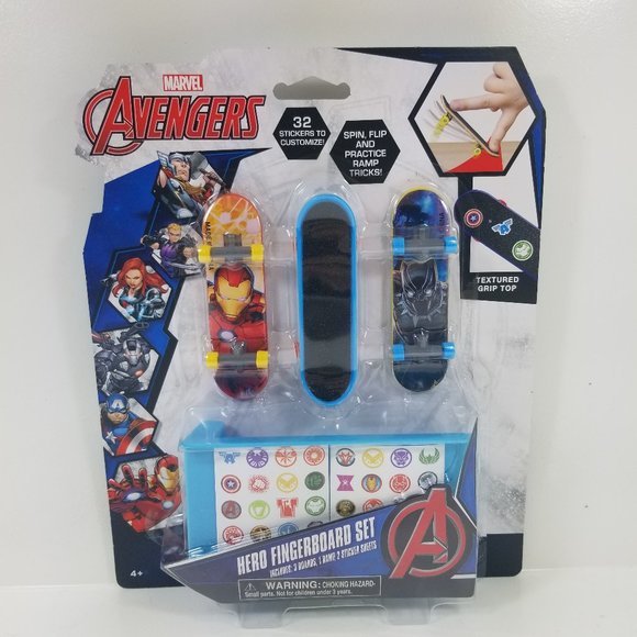 Marvel | Toys | Marvel Avengers Fingerboard Set 3 Pack And 32 Stickers ...